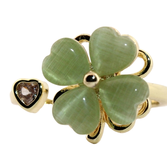 Handmade | Jewelry | Spinning Four Leaf Clover Green Moonstone ...